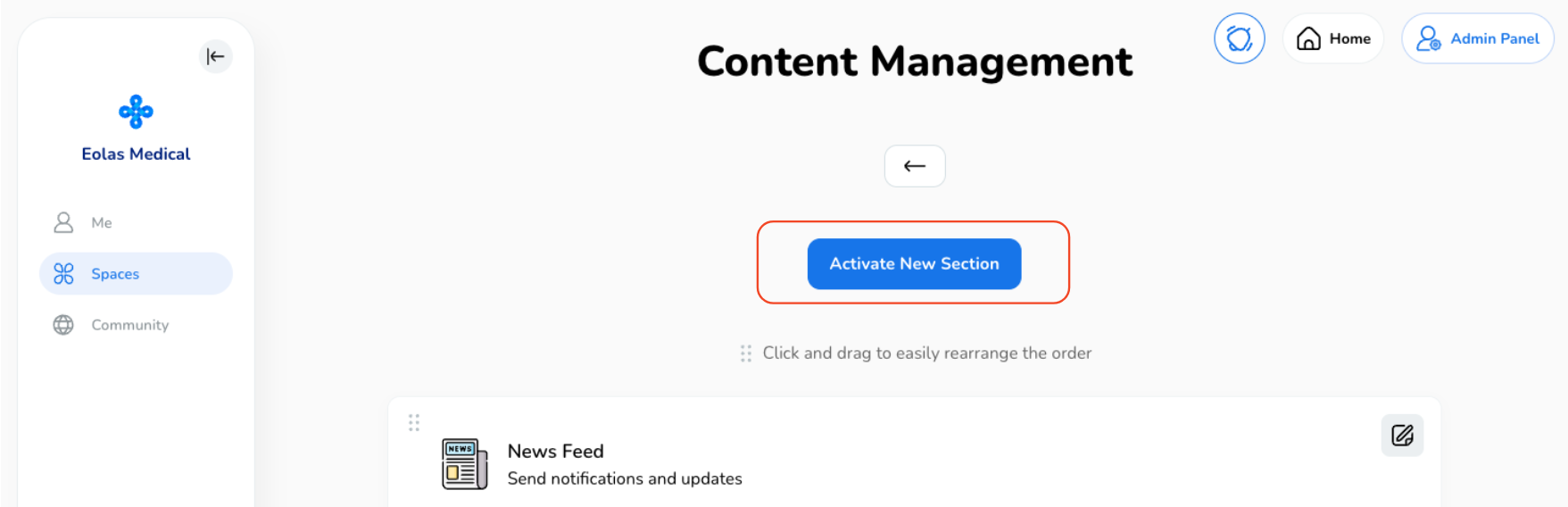 Admin - Content Management Overview | Eolas Medical | Help Center
